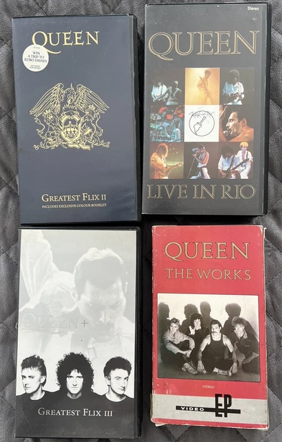 QUEEN. VHS. BUNDLE Of 4 Tapes. Live In Rio. Greatest Flix 11 And 111 ...