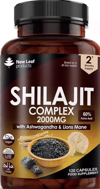 SHILAJIT COMPLEX-2000MG -HIMALAYAN Shilajit with Ashwagandha & Lions ...