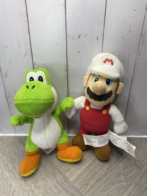 SUPER MARIO BROS Fire Mario, Yoshi Plush Teddy Soft Genuine £11.11 ...