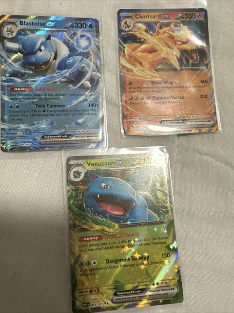 POKEMON 151 TCG Bundle Charizard Venusaur Blastoise Ex 003/165 006/165 009/165 EUR 1,14 ...