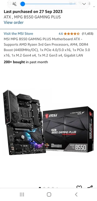 MSI MPG B550 GAMING PLUS, AM4, AMD (7C56-003R) Motherboard £80.00 - PicClick UK