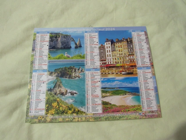 ALMANACH DU FACTEUR / Calendrier La Poste 2024 Bretagne / Normandie ...
