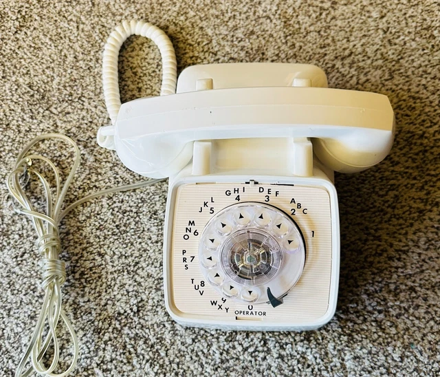 VINTAGE ROTARY TELEPHONE Bright White Rotary Dial by GTE Automatic £23. ...