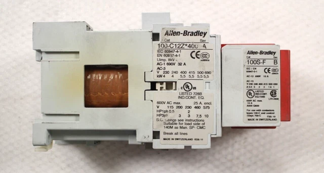 ALLEN BRADLEY 100-C12Z*400 Ser A Contacteur 25A 600VAC & 100S-F Ser B ...