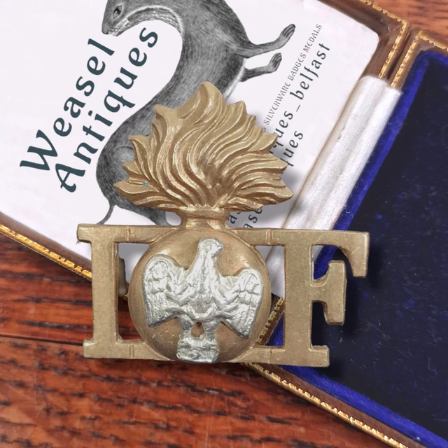 SECOND WORLD WAR Two WW2 Brass Royal Irish Fusiliers Shoulder Badge £14 ...