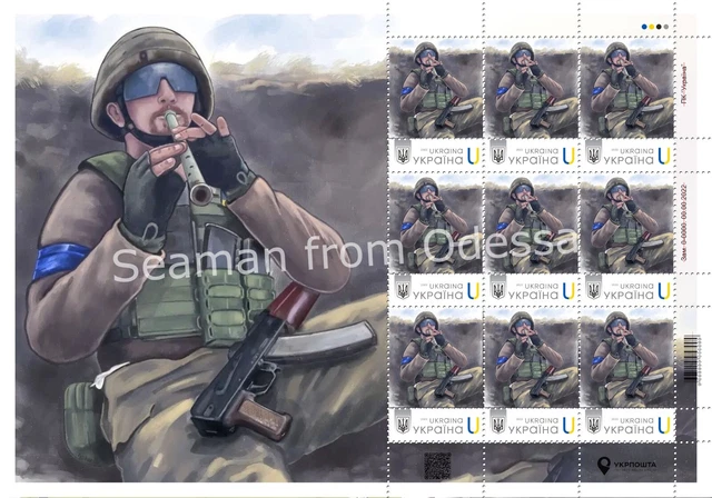 RARE STAMPS WAR in Ukraine 2022-2023 "Ukrainian soldier lifts the ...
