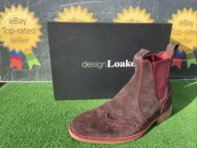 LOAKE HOSKINS DARK Brown,Red Core Suede Men,s Brogue Boots Shoes Size 6 ...