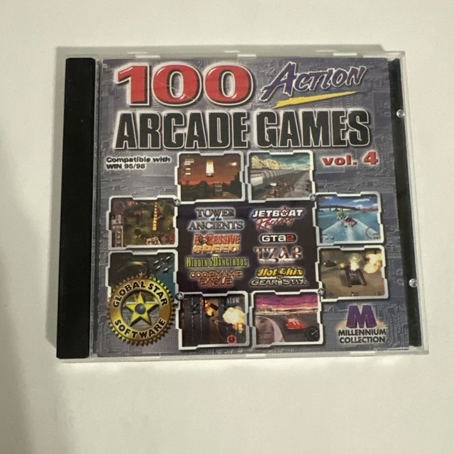 VINTAGE 100 ACTION Arcade Games ~ Windows 95/98 Computer PC ~ Volume 4 ...