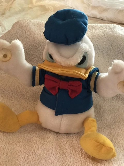 DISNEY DONALD DUCK, rare vintage plush toy, Angry Sailor, Suction Cup ...