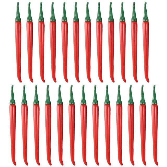 PLASTIC RED CHILLI Vegetable Pens Red Red Pepper Pens Writing Black Ink ...