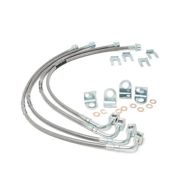 FRONT & REAR Extended Stainless Brake Line FOR Jeep Wrangler JK 2007 ...