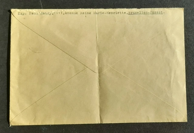 BELGIQUE 1945 LETTRE Enveloppe recommandée CAD bruxelles St Gilles Reg ...