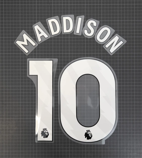 MADDISON #10 2023-2025 Player Size Premier League White Nameset $13.52 ...
