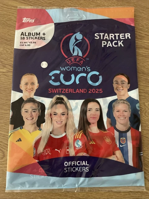 WOMEN'S EURO 2025 Official Sticker Album Starter Pack Switzerland - 3 ...