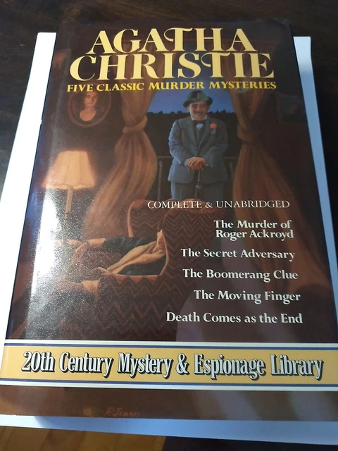 AGATHA CHRISTIE FIVE Classic Murder Mysteries Vintage Hard Cover Book ...