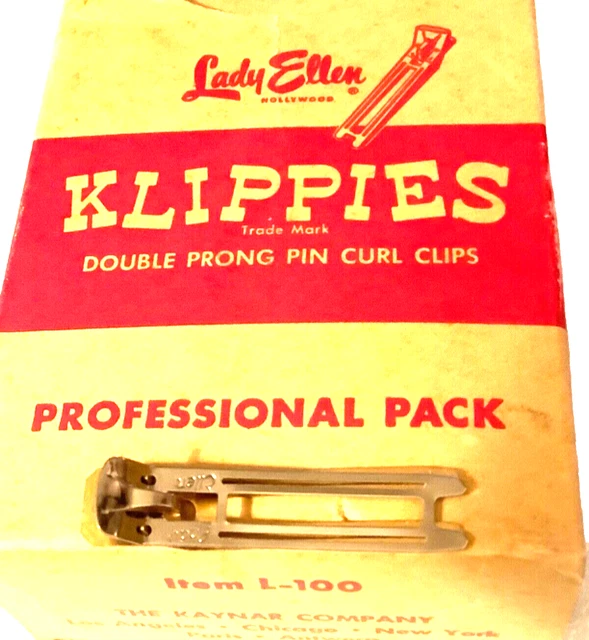 1950S LADY ELLEN KLIPPIES DOUBLE PRONG PIN CURL CLIPS PROFESSIONAL FULL ...