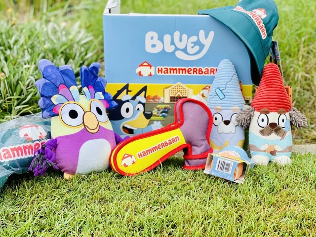 BLUEY HAMMERBARN BUNNINGS Limited FULL SET GNOMES Plush Dog Toys with ...