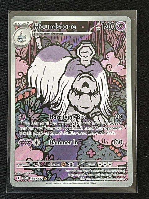POKEMON TCG MEGA Evolution Houndstone Illustration Rare Holo Card 145/ ...