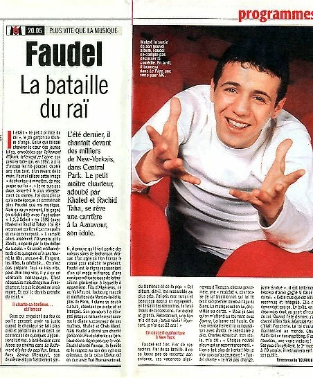 COUPURE DE PRESSE Clipping 2001 Faudel Belloua (1 page1/3) EUR 3,00 ...
