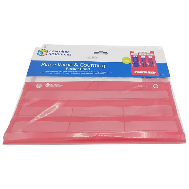 LEARNING RESOURCES COUNTING & Place Value Hanging Chart with Pockets ...