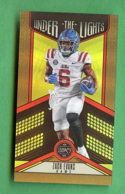 ZACH EVANS 2023 Legacy Football Rookie Édition Premium Mini /75 Los ...