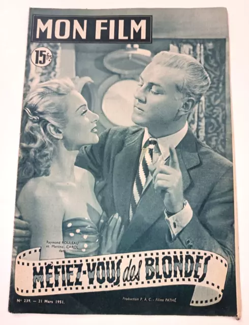 CINEMA REVUE MON Film N°239 1951 Mefiez Vous Des Blondes Michel Audiard EUR 15,00 - PicClick FR