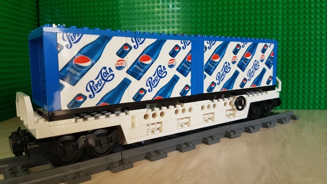 LEGO TRAIN CUSTOM Double Container Wagon (Pepsi Cola) EUR 68,98 ...