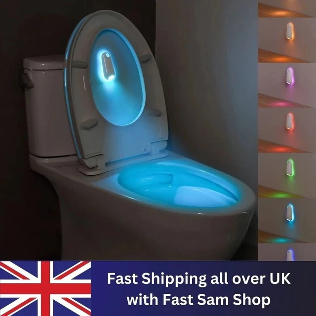 LED TOILET BATHROOM Night Light PIR Motion Activated Seat Sensor 7Color ...