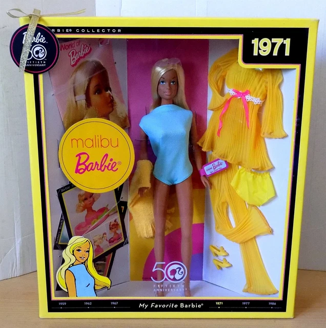 MY FAVORITE BARBIE 1971 - MALIBU BARBIE Collector Doll 50th Anniversary ...