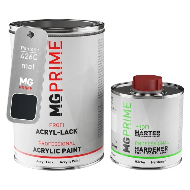 PANTONE 426C GREY mat peinture acrylique 1,5 Litres 1500 ml durcisseur ...