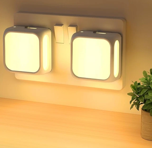 NIGHT LIGHT PLUG in Wall with Dusk to Dawn Photocell Sensor 3000K White ...