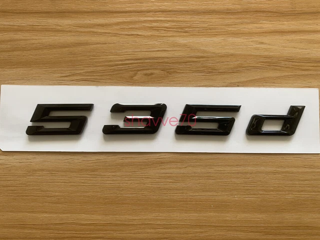 GLOSS BLACK 3D ABS Letters Trunk 535d Emblem Rear Badge for BMW 2017 ...