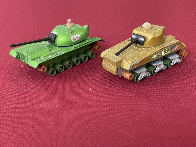 JOUETS ANCIENS MATCHBOX Battle Kings Chars Guerre Militaire K-101 K-102 ...