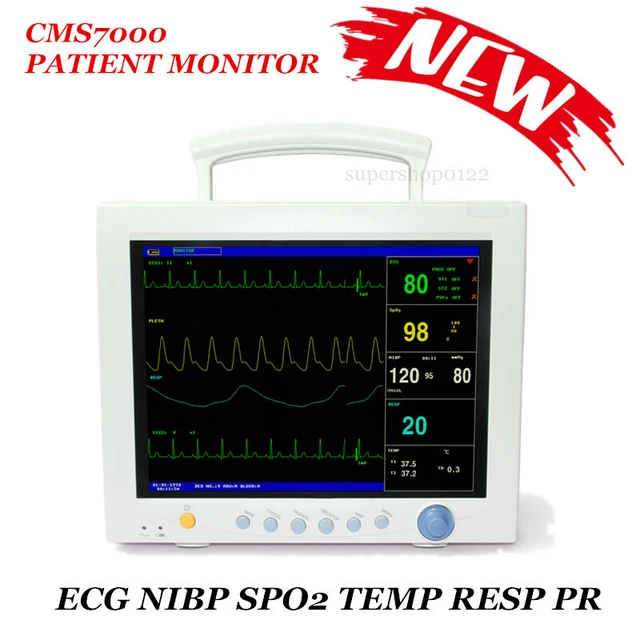 CONTEC CMS7000 VITAL signs ICU patient monitor ECG, RESP, NIBP, Spo2 ...