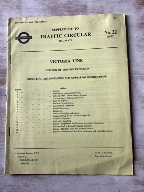 LONDON UNDERGROUND TUBE Train Railway Supplement Victoria Line Plan Map ...