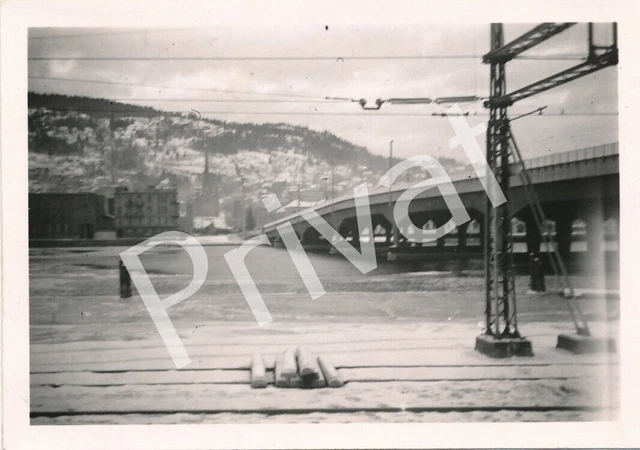 FOTO WK II Wehrmacht Blick Strømsøløpet Brücke von Bergen nach Oslo ...