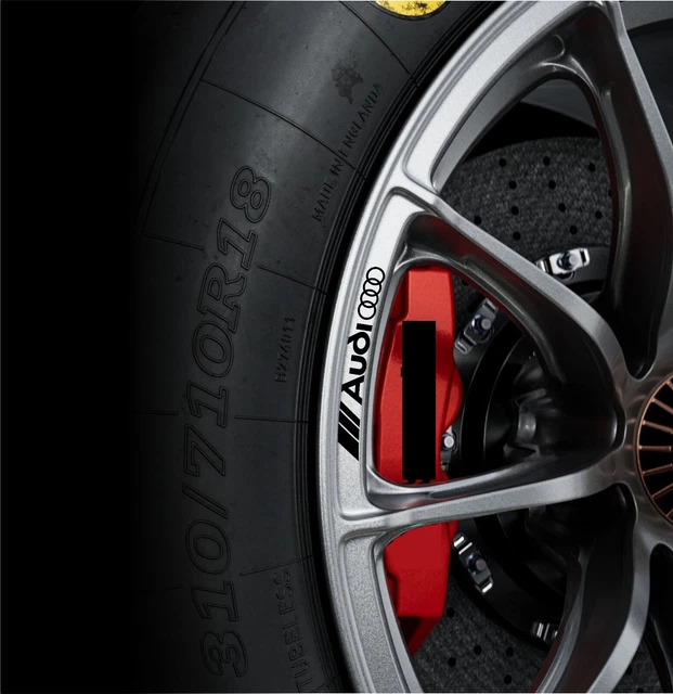 AUDI WHEEL RIMS alloy s-line sticker decal logo 4p 9cm Graphic Emblem ...