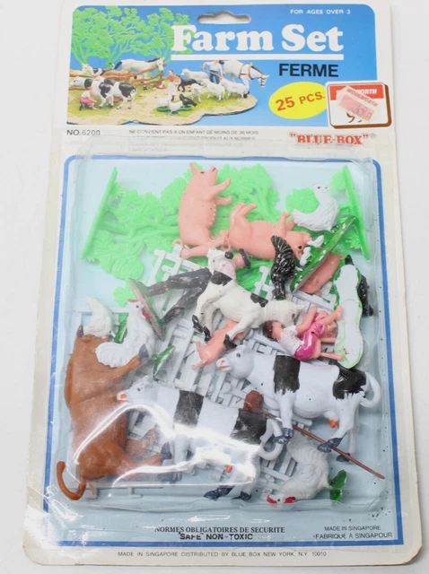 VINTAGE BLUE BOX Toys Farm Play Set 1960s / 70s In Original Packaging £ ...