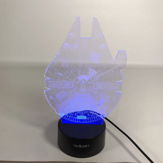 STAR WARS MILLENNIUM Falcon 3D LED Acrylic Night Light Touch Lamp 6 Color Change £14.74 ...
