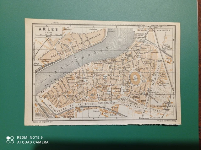 PRINT ANTIQUE MAP old maps ARLES PROVENCE FRANCE FRANCE 1910 £5.10 ...