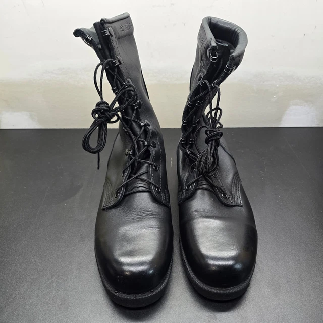 ALTAMA BLACK LEATHER Combat Boots Mens 9R Military Tactical Lug Sole ...