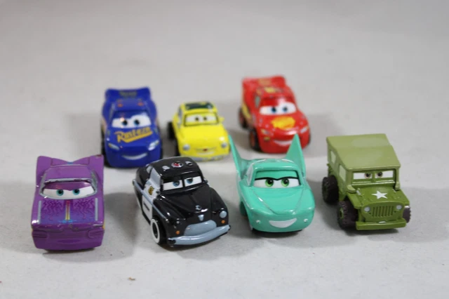 LOT OF 7 Mini Racers Disney Pixar Cars Flo Sarge Luigi Ramone Sheriff ...