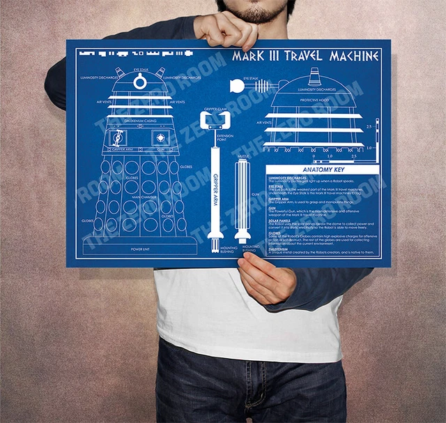 DOCTOR WHO A3 Dalek schematic blueprint £10.00 - PicClick UK