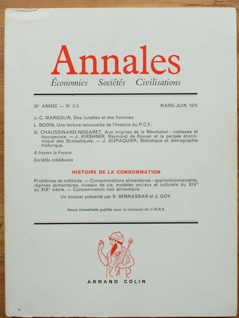 018465 - ANNALES numéro 2-3, 30e année de mars-juin 1975 EUR 8,00 ...