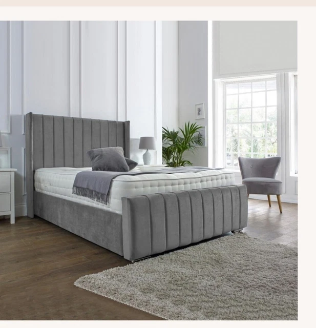 SECONIQUE AMELIA PLUS 4,6ft Double Storage Lift Bed Frame Oyster Velvet Fabric £363.67 - PicClick UK