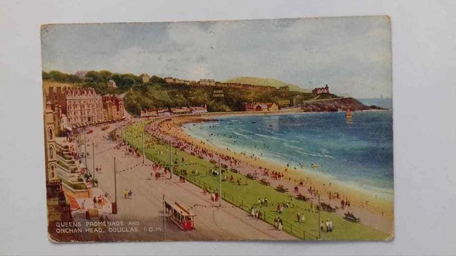 VINTAGE POSTCARD,ONCHAN HEAD,DOUGLAS,ISLE of Man,1937,Spondon,Derby ...