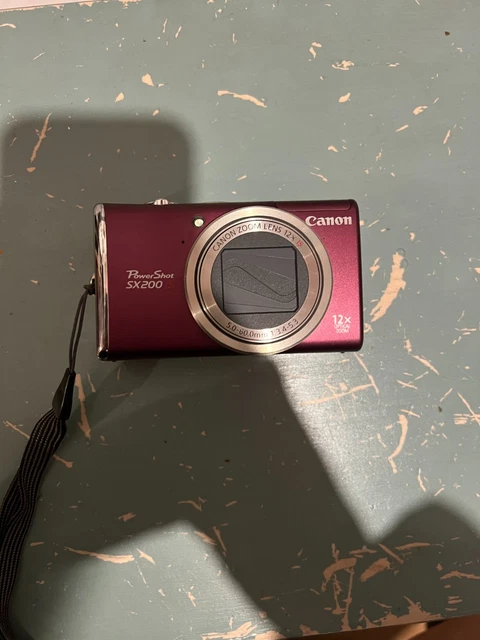 NEW CANON POWERSHOT SX200 IS Digital Camera Red 2.1MP Zoom, Charger ...