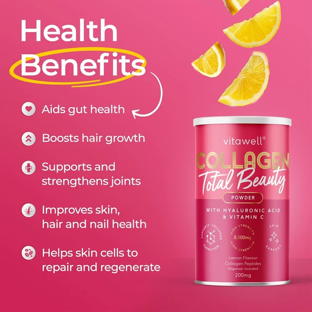 VITAWELL COLLAGEN TOTAL Beauty Powder Supplement for Women | 8,000Mg ...