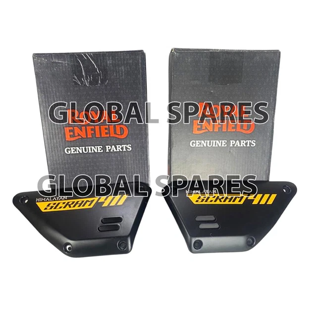 ROYAL ENFIELD &GRAPHITE YELLOW SIDE PANEL WITH DECAL RH & LH" For Scram ...
