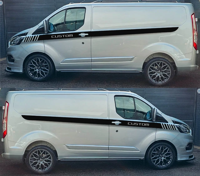 FORD TRANSIT CUSTOM Graphics Side Stripe Wing Bonnet Rear Decals Sport ...